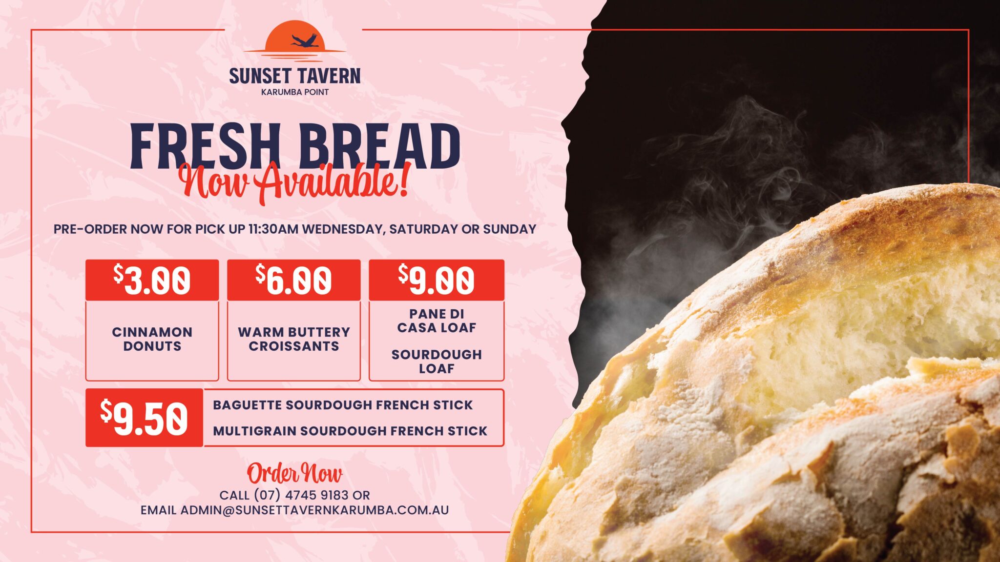 Fresh Hot Bread Is Now Available At The Sunset Tavern - Sunset Tavern